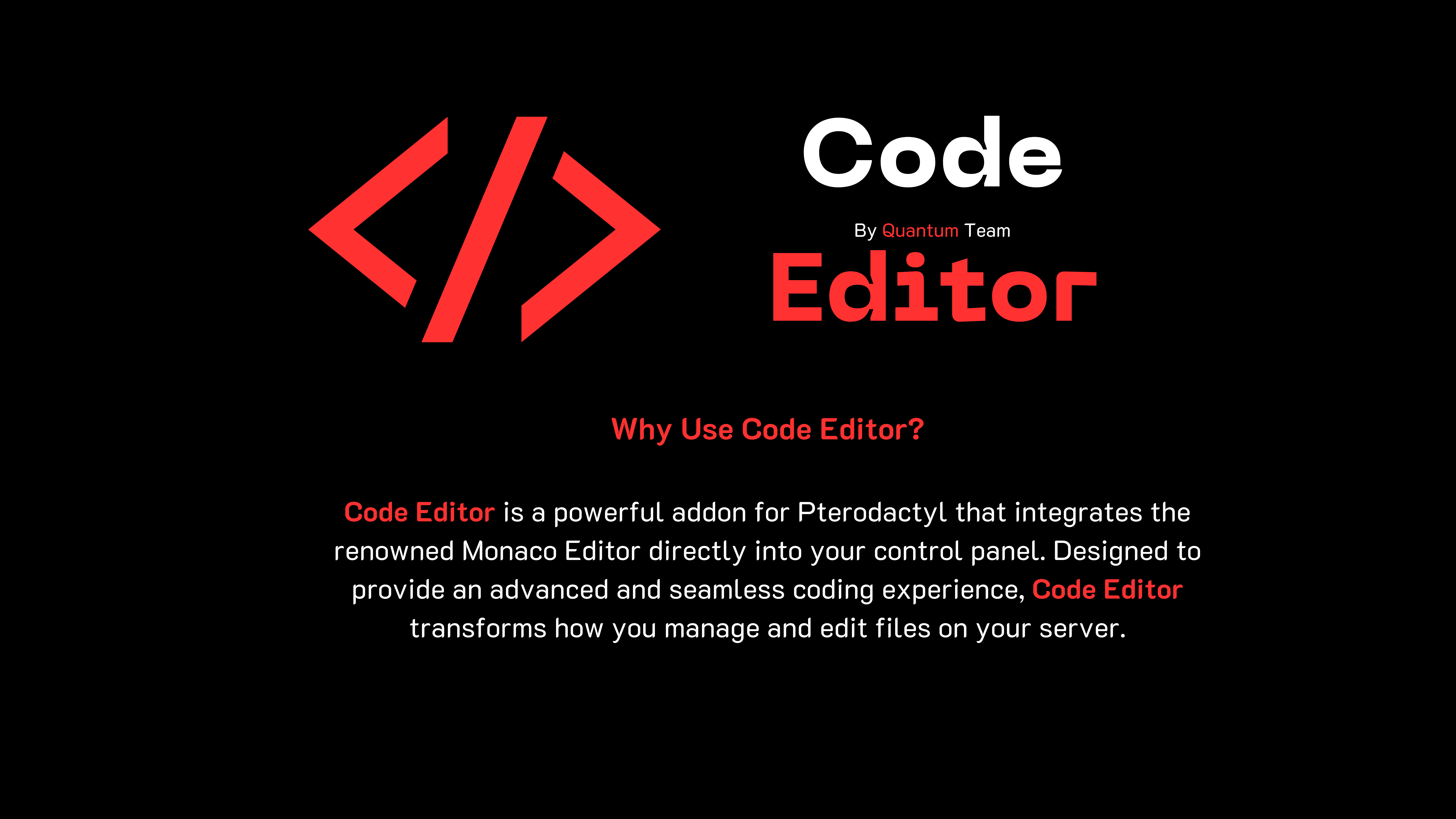 Code Editor for Pterodactyl