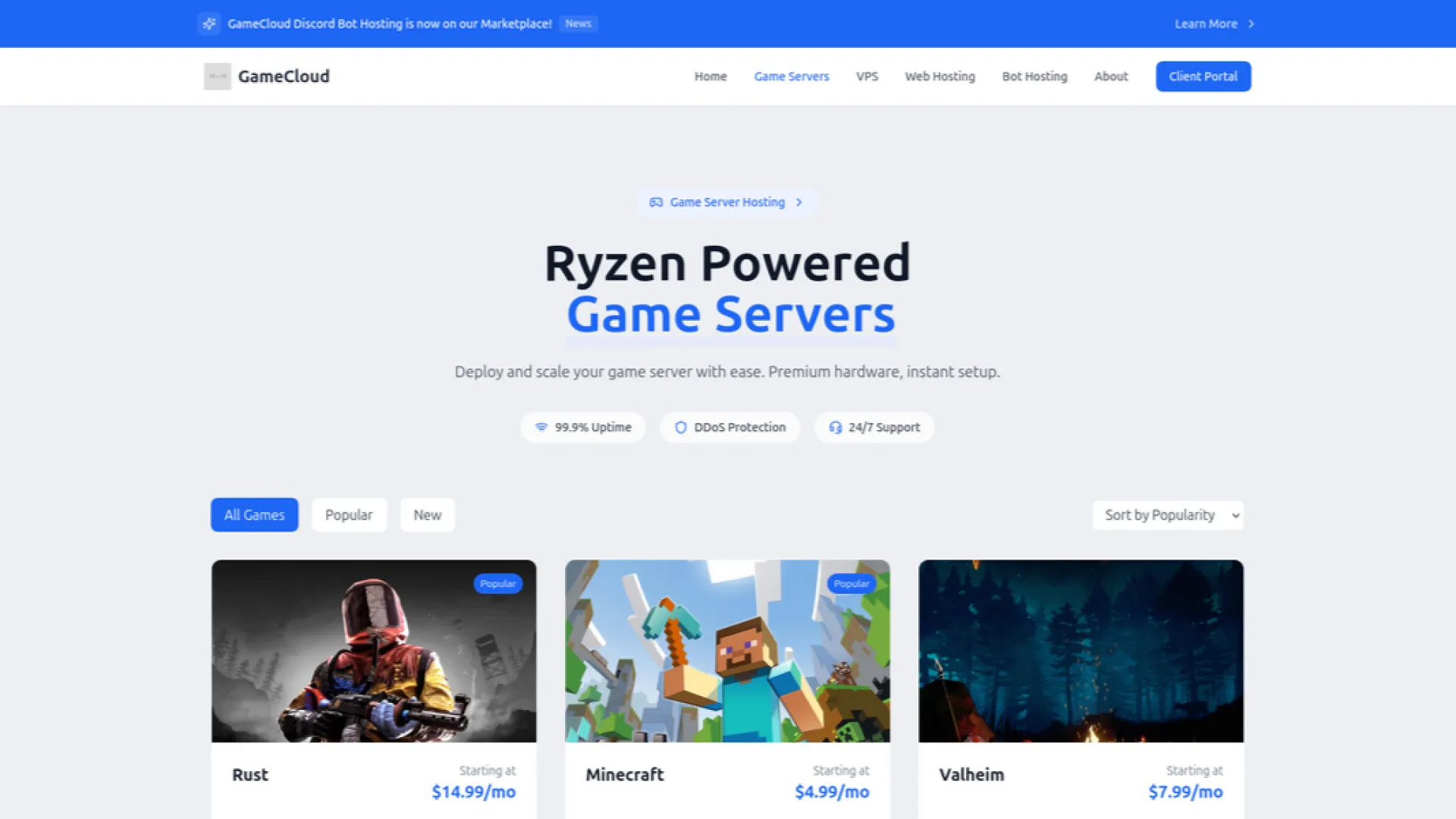GameCloud - Hosting Company Template