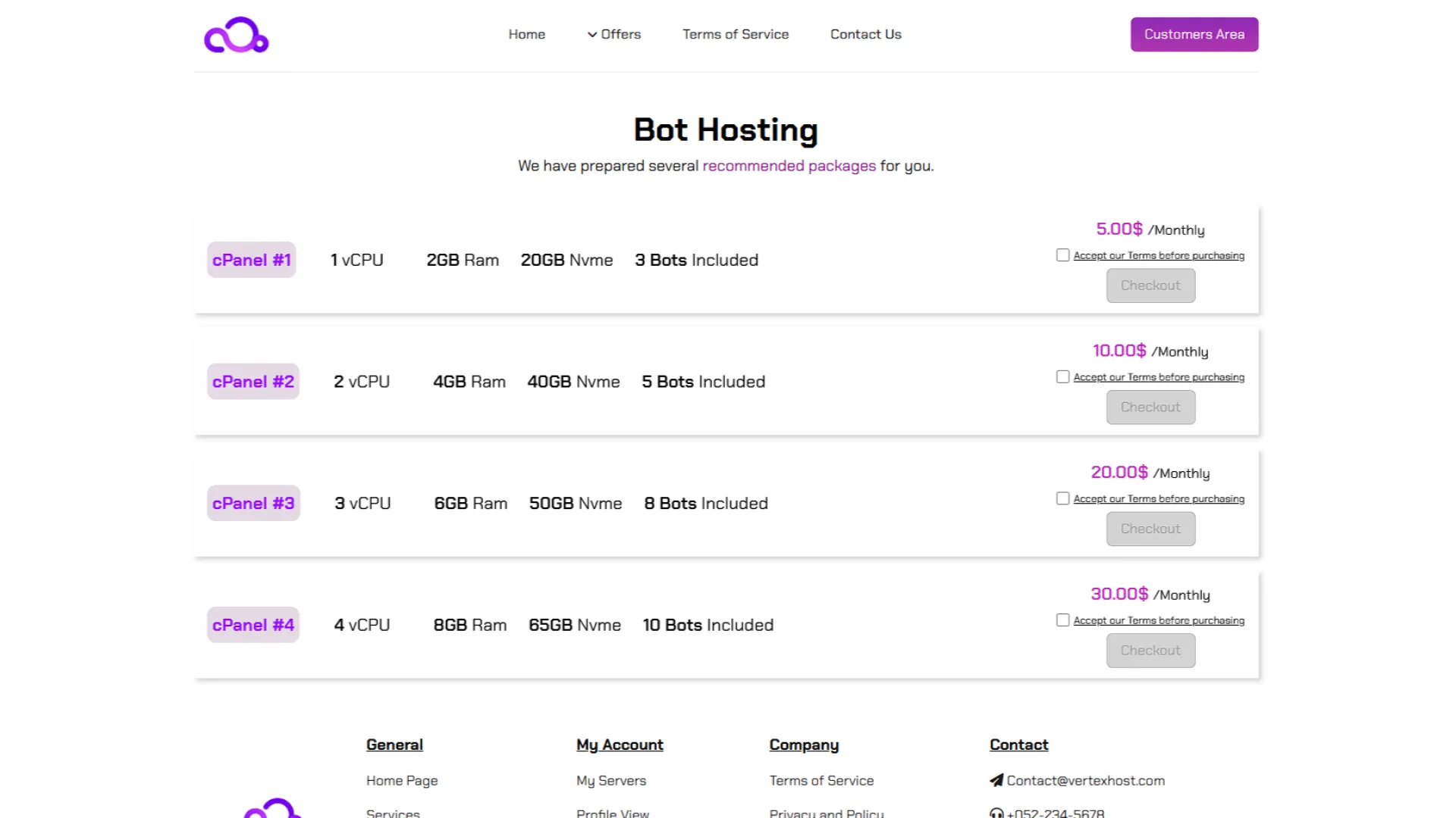 Vertex Host Premium Hosting Template