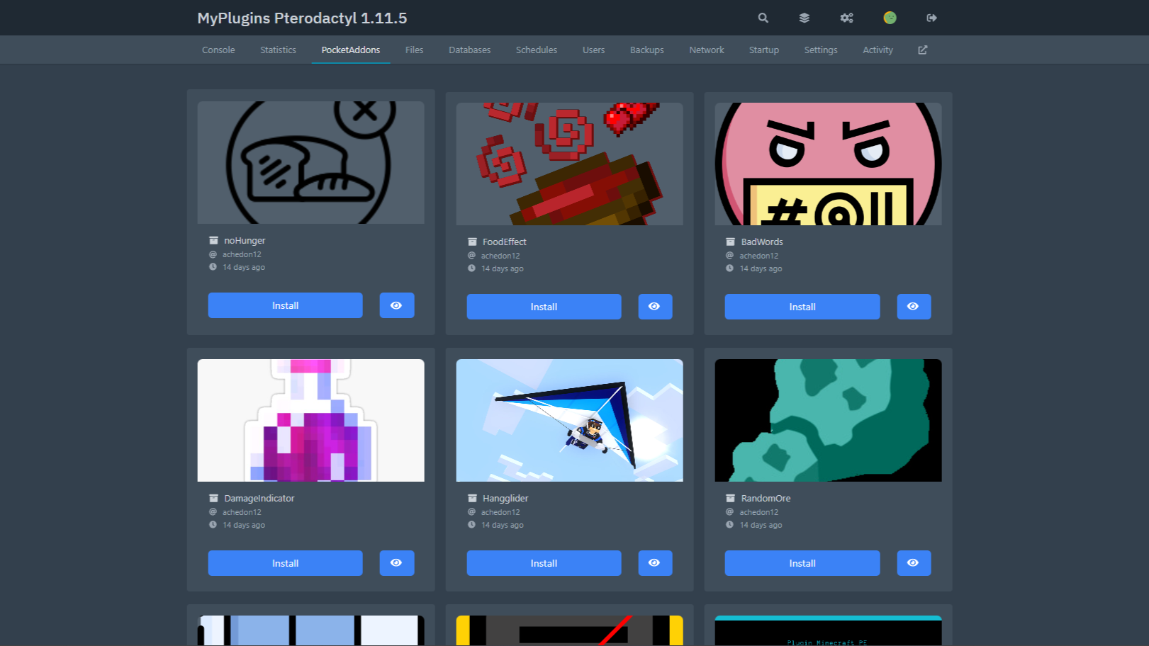 PocketMine plugins for Pterodactyl