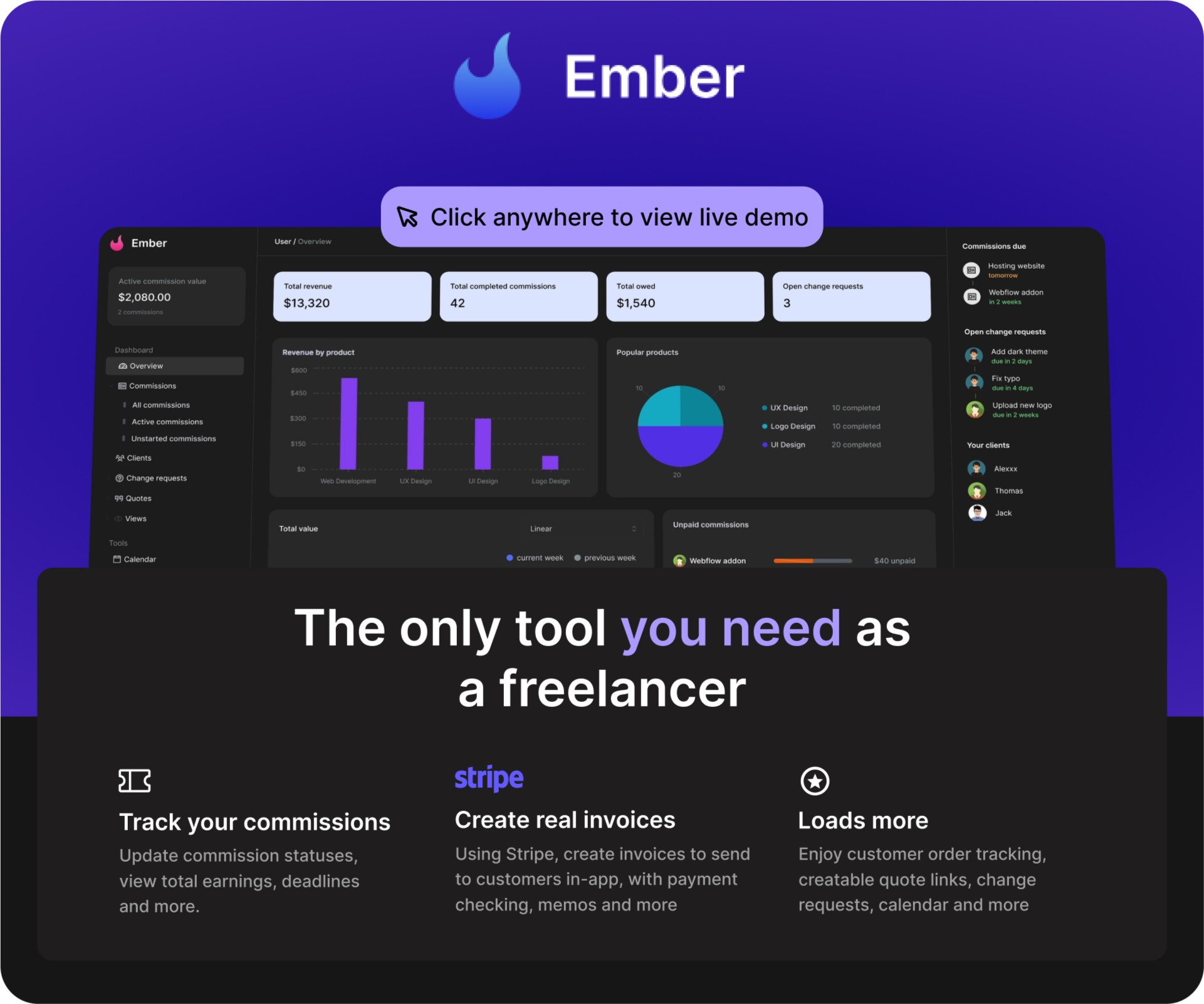 Ember - The complete freelancer panel