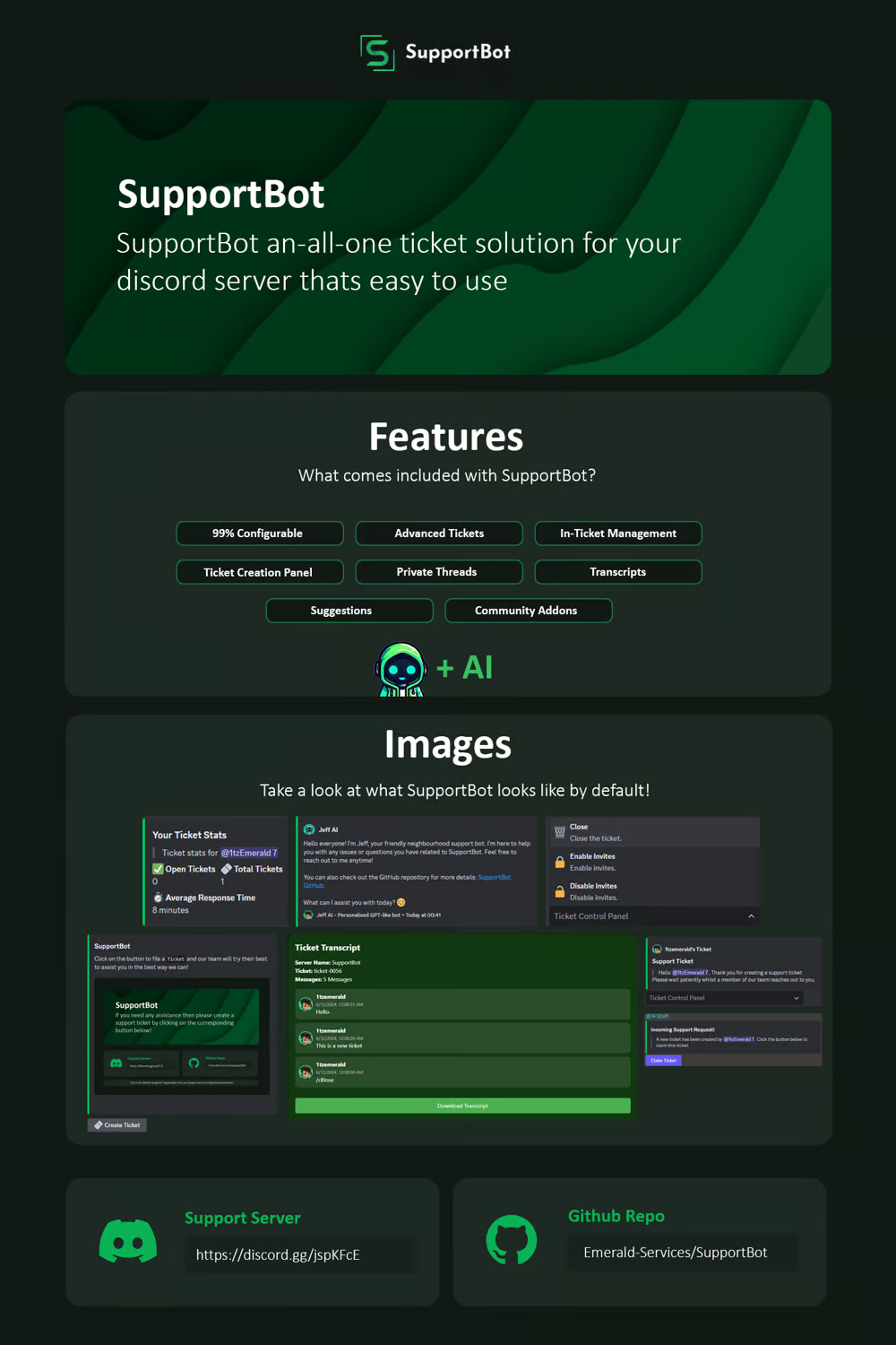 SupportBot - Ticket Bot with AI